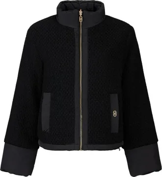 Liu Jo Femme, Sport, Noir, Taille: 44 FR Giacca in nylon trapuntato e maglia
