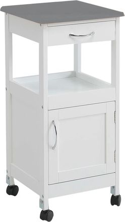 Kit Closet Carro de cocina Con 1 puerta y un cajón Küchenwagen, Weiß/Metall, sencillo