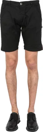 Alpha Industries Logo-Embroidered Bermuda Shorts - Black