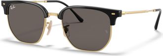 Ray-Ban Sonnenbrillen Polished Black On Gold Fassung Glas Polarisiert 51-21