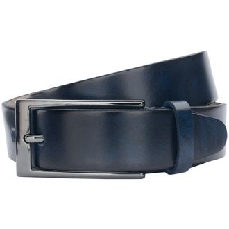 Lindenmann Herren Lederg&uuml;rtel/Herren G&uuml;rtel. 100% echt Leder, blau