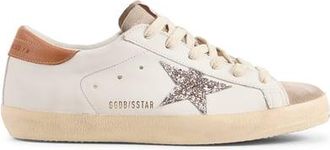 Golden Goose Baskets SUPER-STAR CLASSIC WITH LIST &agrave; lacets en cuir m&eacute;lang&eacute;