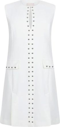 Liu Jo Femme, Robes, Blanc, Taille: 42 FR Robe Courte &agrave; Clous