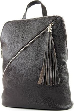 modamoda.de T161 Damen Leder Rucksack Handtasche handmade in Italy, Farbe:Dark Chocolate2021