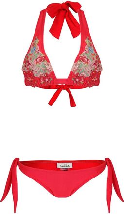 Amir Slama Bestickter Bikini - Rot