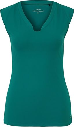 Venice Beach Sport-T-Shirt f&uuml;r Damen mit k&ouml;rperumspielender Schnittform und V-Ausschnitt ELEAM XS, Green Pond