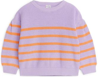 Arket Rippstrickpullover Aus Baumwolle -Mehrfarbig