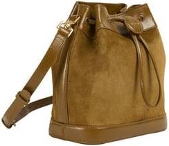 Nat & Nin Sac Norah en coton et cuir su&eacute;d&eacute;