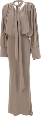 Rotate Rotate Birger Christensen, Femme, Robes, Brun, Taille: 40 FR Longue robe maxi en mousseline de soie