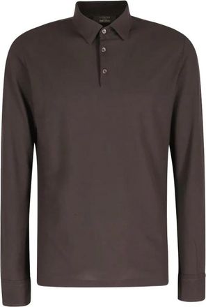 Zanone Homme, Tops, Brun, Taille: XL Polo IceCotton Slim-fit