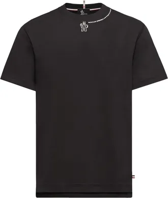 Moncler Moncler T-shirt En Coton &Agrave; Logo Et Coordonn&eacute;es, Homme, Noir, Taille: 3xl