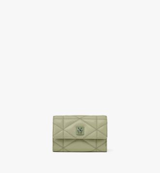 MCM Travia Kartenetui aus gestepptem Leder