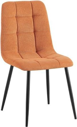 Clp Chaise de Salle à Manger Antibes I Chaise de Cuisine avec revêtement en Velours côtelé surpiqué I Peut Supporter jusquà 150 kg, Couleur:Orange
