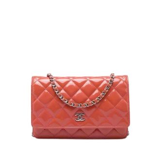 Chanel Portefeuille sur cha&icirc;ne Pre-owned - Femme - Pre-owned - Rouge - Taille: ONE Size