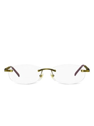 Gucci lunettes de vue sans monture à détail en bambou - Or