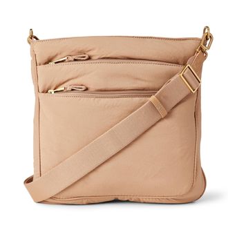 Amazon Essentials Damen Schlanke Nylon-Umh&auml;ngetasche, Taupe, Einheitsgr&ouml;&szlig;e