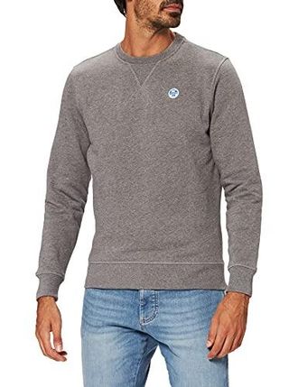 North Sails Round Neck Sweatshirt W/Logo Maillot de survêtement, Medium Grey Melange, XL Homme