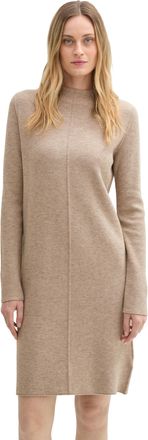 Tom Tailor Damen Strickkleid mit kurzem Stehkragen, 14854 - Blush Grey Melange, 44