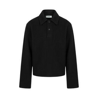 Rier Fleece Polo - - Knitwear - Herren - Schwarzk - L