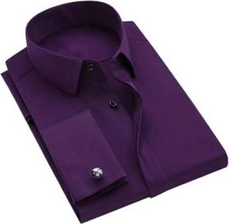 Generic Chemise fran&ccedil;aise &agrave; manches longues pour homme - Coupe ajust&eacute;e - Robe de mariage, 9, XL