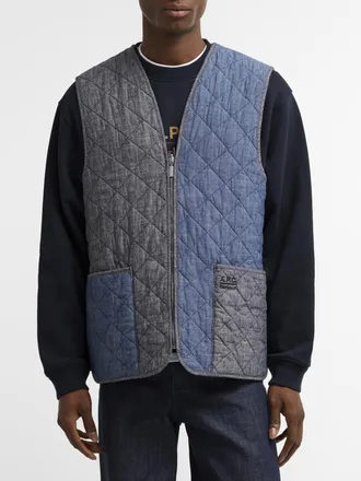 Barbour Zweifarbige gesteppte Weste von x A. P.C. mit V-Ausschnitt