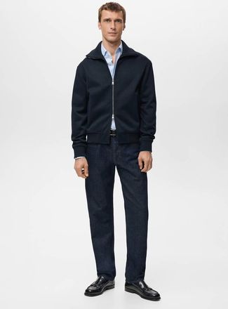 Mango Sweat-shirt zipp&eacute; bleu marine - Homme - XXL - MANGO MAN