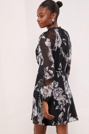 Lipsy Minikleid Lipsy Hochgeschlossenes Langarm-Minikleid, Regular (1-tlg)