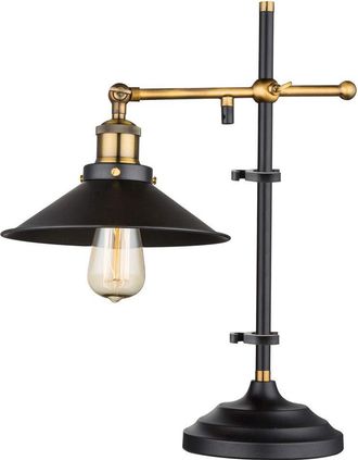 Globo Lighting Vintage Tisch Leuchte Wohn Arbeits Zimmer Alt Messing Leuchte schwarz H&ouml;he verstellbarGlobo 15053T