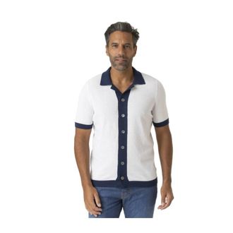 Gran Sasso Zweifarbige Schwamm-Effekt Hemd - - Knitwear - Herren - Wei&szlig; - L