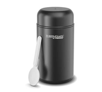 Thermocaf&eacute; by Thermos TC DAILY FOOD JAR black mat 0,40l, 6h hei&szlig; & 12h kalt, mit L&ouml;ffel, Thermobeh&auml;lter f&uuml;r Essen aus Edelstahl, Lunchpot, auslaufsicher, f&uuml;r B&uuml;ro und unter