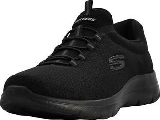 Skechers Baskets Summits pour femme, noir/noir, 8.5 X-Wide