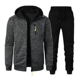 Generic Surv&ecirc;tement De Sport Pour Hommes, Sweat Hoodies &Agrave; Manches Longues Zipp&eacute; Et Pantalon De Jogging 2 Pi&egrave;ces, Baggy Et Confortable, Tenue De Travail &Eacute;l&eacute;gan