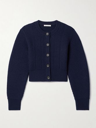 Emilia Wickstead Cardigan Raccourci En Laine Albert - Bleu