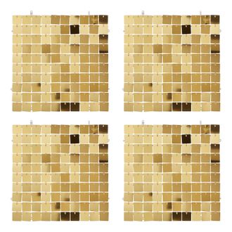 Butlers Wanddekoration Disco 4-teilig 30x30cm Gold | Set Wanddeko für Partys | Festliche Raumgestaltung | Dekoration für Bar & Tanzfläche