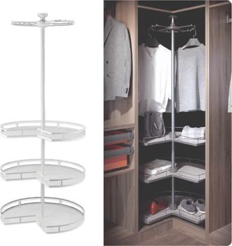 Generic 3-st&ouml;ckiger, Um 360&deg; Drehbarer Kleiderst&auml;nder, H&ouml;henverstellbarer Garderobenst&auml;nder Mit Hosenaufh&auml;nger, Leder-Aufbewahrungskorb, Platzsparender Eck-Or