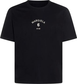Maison Margiela Femme, Tops, Noir, Taille: S T-shirt avec Logo