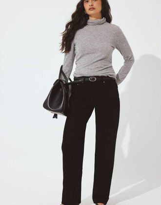 NA-KD Way - Jean droit &agrave; taille mi-haute - Noir