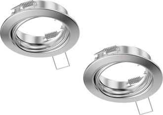 LEDs Com 2 Stück Deckeneinbaurahmen FERE, rund, schwenkbar, aluminium matt