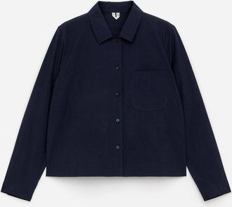 Arket Kurzes Hemd Aus Popeline -Blau