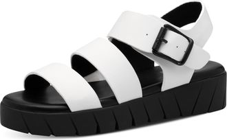 s.Oliver Damen Sandalen mit Dicker Sohle modern, Mehrfarbig (White/Black), 37 EU
