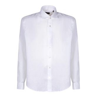 Dell'Oglio Homme, Chemises, Blanc, Taille: 4XL 113Ml 61185 001 Linen Shirt