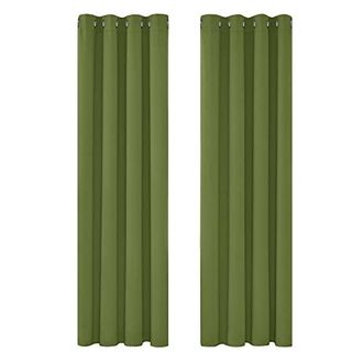 Deconovo Rideaux Occultants Isolant Thermique Anti Froid, Design Moderne &agrave; Oeillets, Rideaux pour Salon et Chambre, 140x280 CM (Largeur x Hauteur), Vert dherbe