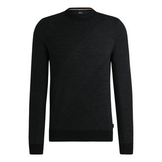 HUGO BOSS Round-Neck Strickwaren - - Knitwear - Herren - Schwarzk - L