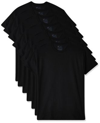 Hanes Herren Packungen, Weiche Baumwollunterhemden, Beste Unterhemden, Weiß Asstd Multipacks T-Shirt, Schwarz, 7er-Pack, Mittel