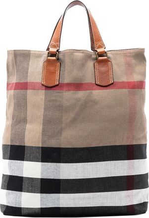 Burberry Hobo Bags - Mega Check Canvas Tottenham Brit Satchel - Gr. unisize - in Braun - f&uuml;r Damen
