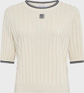 Gerard Darel Pull &agrave; c&ocirc;tes et manches courtes - LYRA - Ecru