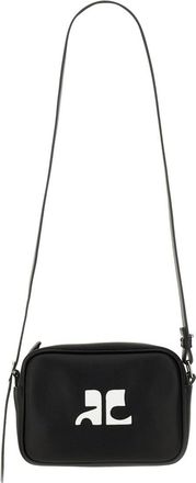 Courr&egrave;ges Womens Camera Bag Reedition Black Calf Leather Shoulder