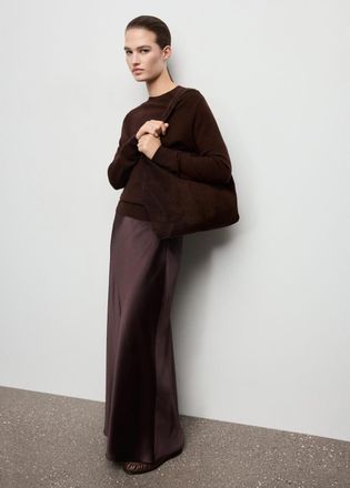 Mango Langer Satinrock pflaume - Damen - XXS - MANGO