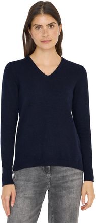 Cecil Kuscheliger V-Neck Pullover urban Dark Blue XXL