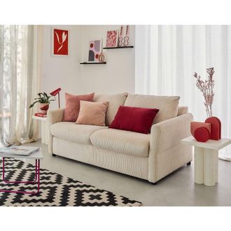 Best Mobilier Bestmobilier - Maho - canapé 2 places convertible - couchage quotidien - matelas 11 cm - en velours côtelé